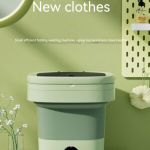 11L/370oz Powerful Portable Washing Machine, Foldable Mini Washer for Baby Clothes,Underwear, Small Items,3 Modes - Apartment,Dorm,Camping,Travel (Green)…