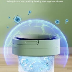 11L/370oz Powerful Portable Washing Machine, Foldable Mini Washer for Baby Clothes,Underwear, Small Items,3 Modes - Apartment,Dorm,Camping,Travel (Green)…