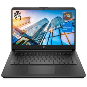 hp essential laptop, 14" hd touchscreen, amd ryzen 3 5300u, 16gb ram, 512gb ssd, webcam, hdmi, wi-fi 5, windows 11 home, black