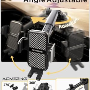 ACMEZING 3-in-1 Car Phone Holder Mount 【Extreme Terrain Stability】 Dashboard Windshield Air Vent 【Double Metal Hook】 Cell Phone Holders for Your Car for iPhone Samsung All Smartphones & All Car Model