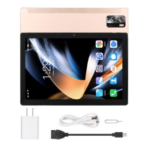 Tablet 10.1 inch AndroidTablet PC, 4G LTE Computer Tablets 8GB RAM 256GB ROM, 5G WiFi Tablet with FHD Large Screen, 7000mAh Battery Tablet 8MP 16MP Dual Camera (Gold)