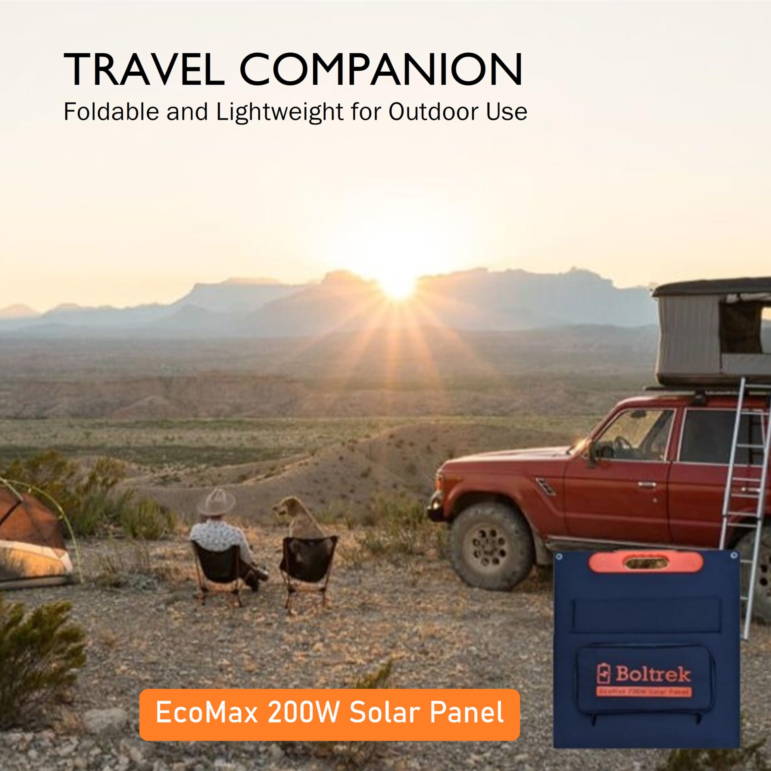 EcoMax 200 Watt Portable Solar Panel with USB Charger and MC4 Cables, Lightweight and Foldable, Portable Solar Charger for Portable Power Stations, 12 Volt Lead-Acid and Lithium Batteries