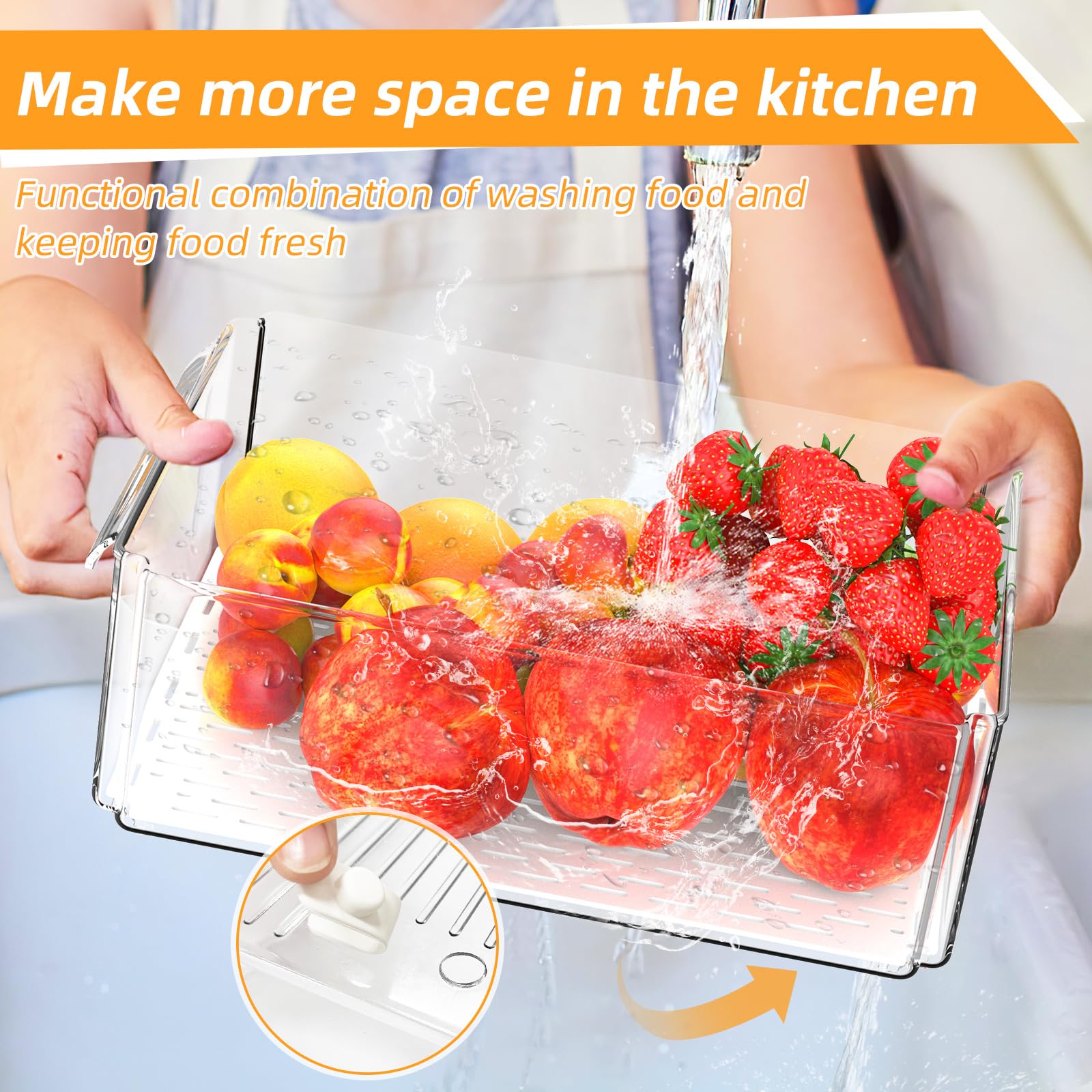 12 Pack Fridge Organizer, Refrigerator Organizer Bins with Lids, Clear Stackable BPA-Free Produce Fruit Storage Containers and Plastic Pantry Organization for Food