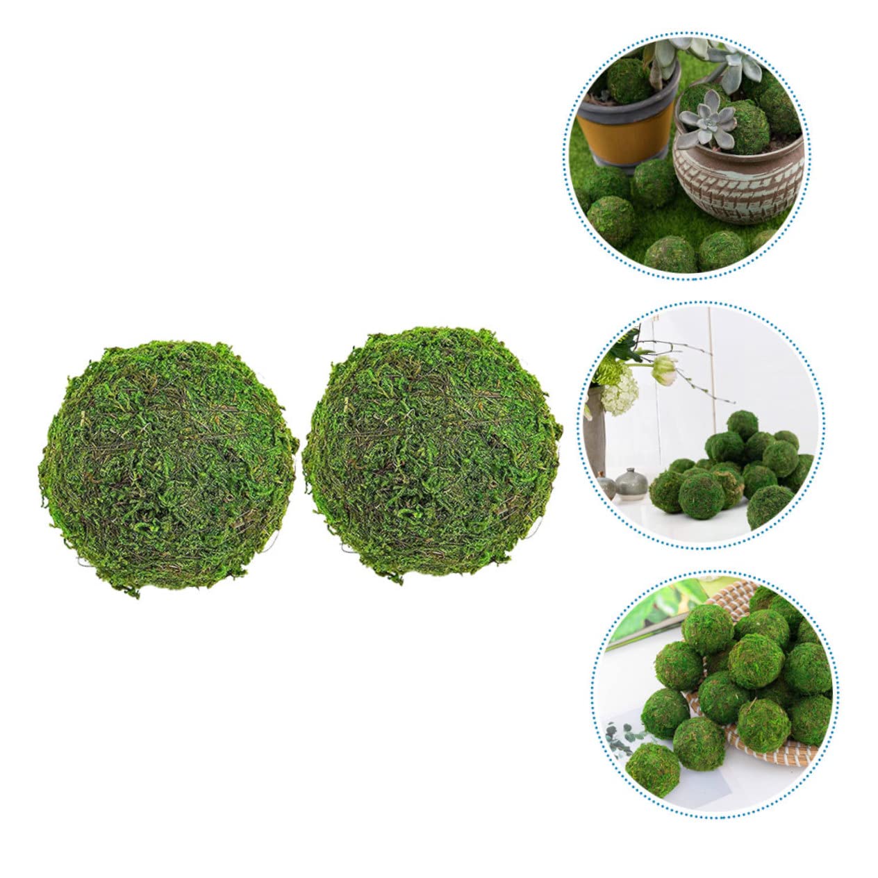 Abaodam Wedding Mossy Balls 2pcs Artificial Home Decor Artificial Green Plant Fake Mossy Balls Floral Mosses Ball Decoration Fake Moss Balls Decorative Moss Balls Grass Ball Wedding Foam