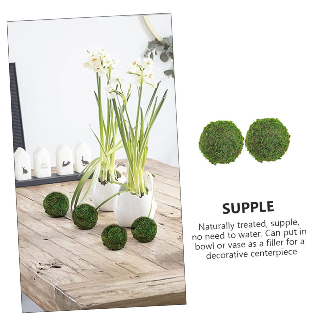 Abaodam Wedding Mossy Balls 2pcs Artificial Home Decor Artificial Green Plant Fake Mossy Balls Floral Mosses Ball Decoration Fake Moss Balls Decorative Moss Balls Grass Ball Wedding Foam