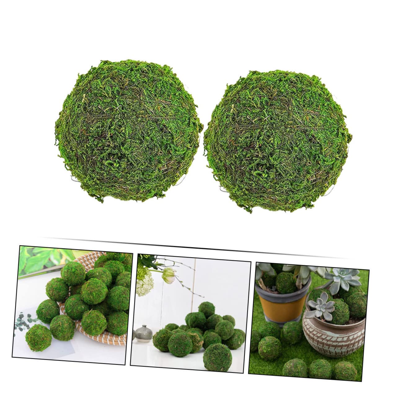 Abaodam Wedding Mossy Balls 2pcs Artificial Home Decor Artificial Green Plant Fake Mossy Balls Floral Mosses Ball Decoration Fake Moss Balls Decorative Moss Balls Grass Ball Wedding Foam