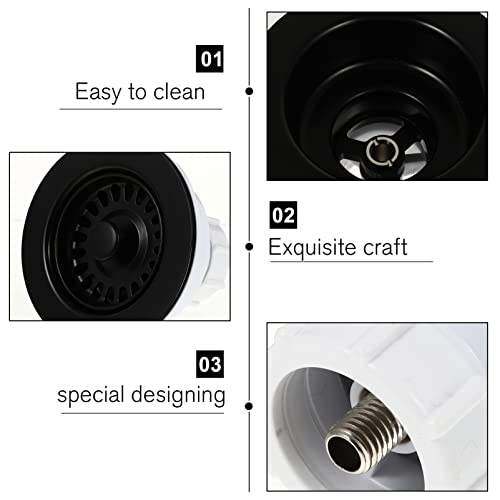 DOITOOL Sink Filter Sink Water Stopper Kitchen Sink Strainer Basin Plug Sink Drain Plug Sink Drain Stopper Sink Stopper Black Basket Black Sink Vessel Sink Abs Acrylic Filter Basket