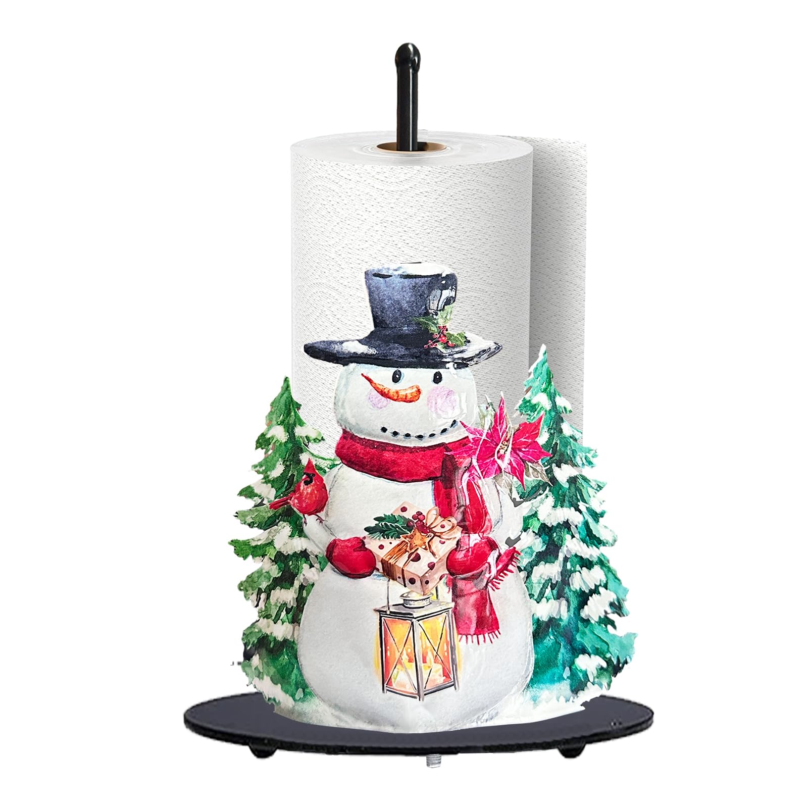 Christmas Paper Towel Holder, Christmas Snowman Weighted Paper Holder, Kitchen and Bathroom Accessories Paper Holder, Christmas Decoration (Style B)