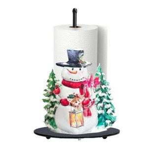 Christmas Paper Towel Holder, Christmas Snowman Weighted Paper Holder, Kitchen and Bathroom Accessories Paper Holder, Christmas Decoration (Style B)