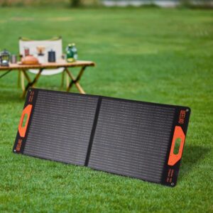 Solar Panels 18V 100W Foldable Solar Panel for Power Station with 10 Connectors Lightweight Monocrystalline Solar Panel Charger for Power Bank, Power Supply, Laptop,Phone, Solar Generator, Fishing