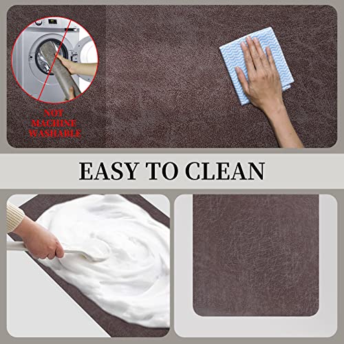 FairOnly Bath Mat Rug Thin Under Door Bathroom Floor Mats Rubber Non Slip Super Absorbent Bathroom Rugs for Bathtub Shower Sink Bathroom Under Door, 17" x 24", Brown