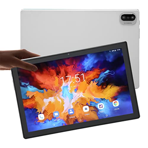 10.1in Tablet, 12GB RAM 256GB, 1920x1200 MT6755 8 Core, with Mouse Keyboard, 4G Call 5G WiFi, 8800mAh Battery 100‑240V US Plug (White)