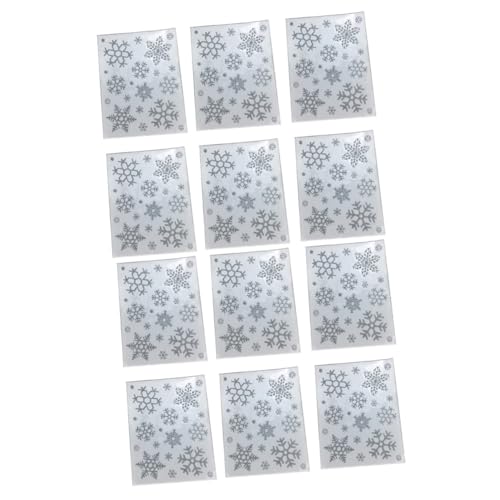 NOLITOY 20 Sheets Snowflakes Glass Decals Sparkling Snowflake Window Clings Christmas Window Decal Christmas Snowflakes Decor Snowflake Invitation Winter Wall Decals Decorate Removable