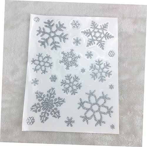 NOLITOY 20 Sheets Snowflakes Glass Decals Sparkling Snowflake Window Clings Christmas Window Decal Christmas Snowflakes Decor Snowflake Invitation Winter Wall Decals Decorate Removable