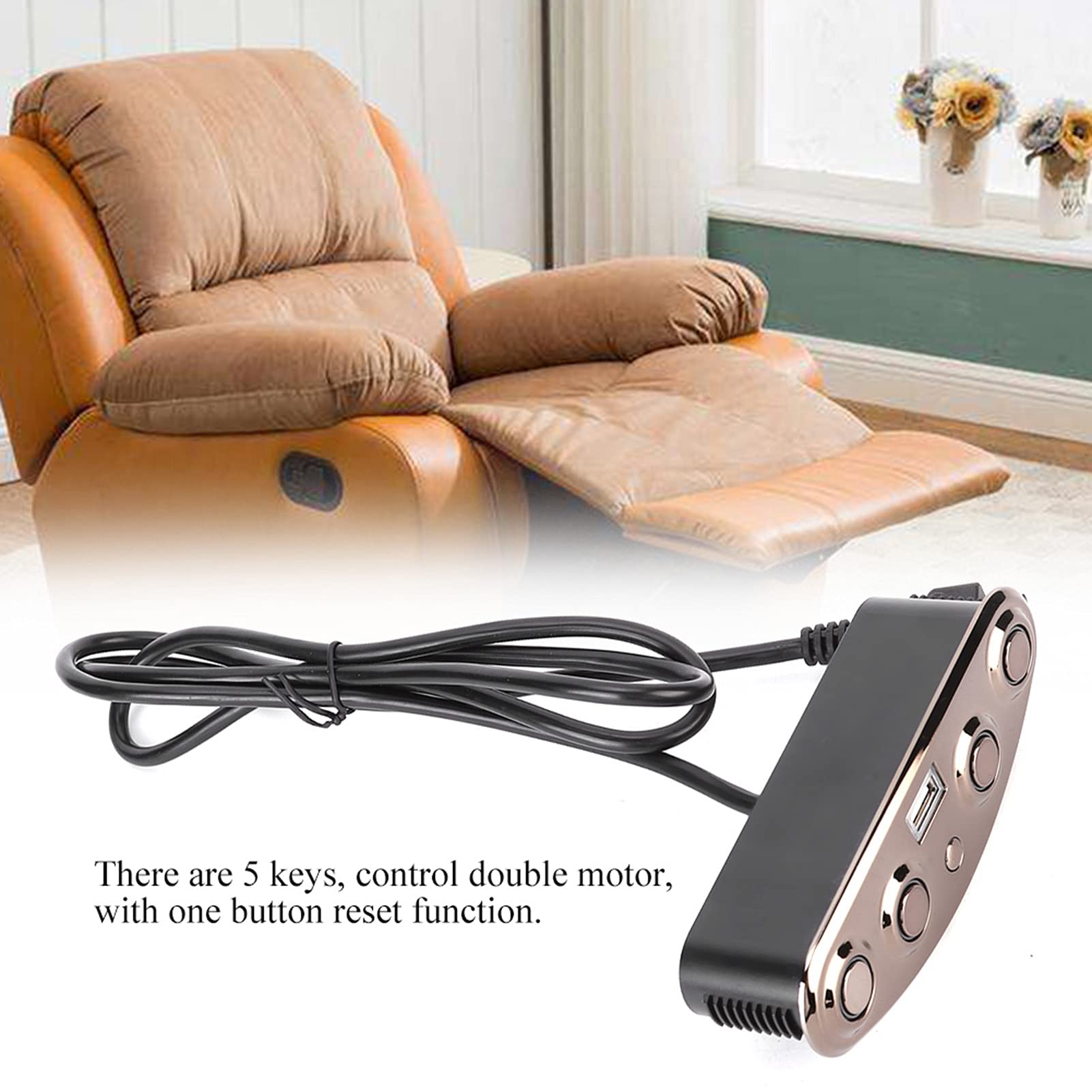 AUNMAS Electric Recliner Remote Hand Control Button Remote Hand Control Handset with 5 Pin Lift Chair Remote Replacement for Power Recliner