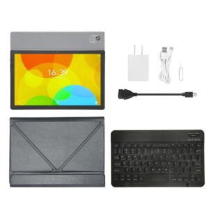 Airshi Gaming Tablet, Octa Core CPU 5G WiFi 100-240V 1920x1200 Dual Camera 10.1 Inch Tablet Dual Speakers with Keyboard for Travel (US Plug)