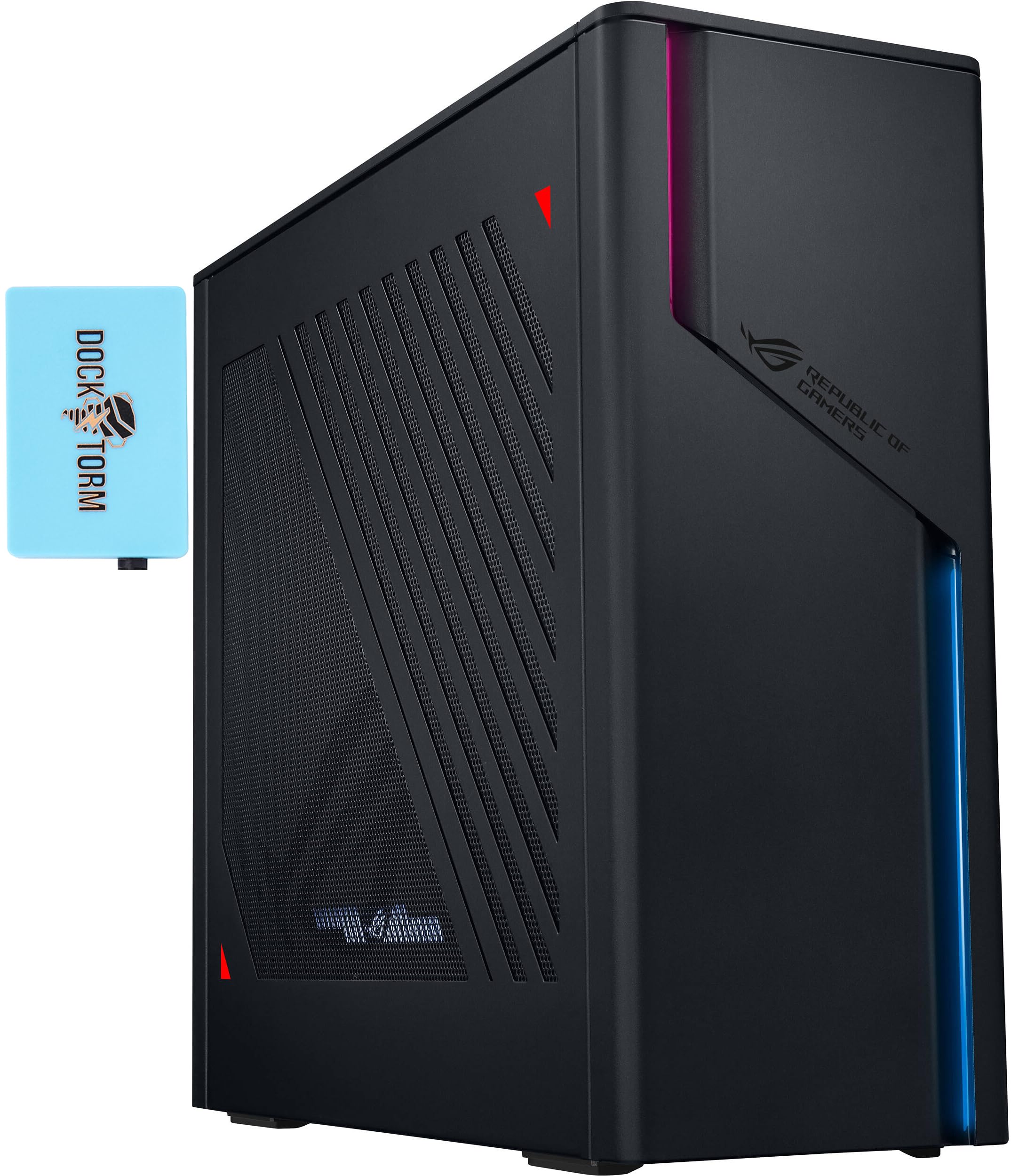 ASUS ROG Gaming Desktop PC, Small Form Factor (Intel i7-13700F 16-Core, GeForce RTX 4070 12GB, 64GB DDR5 RAM, 1TB PCIe SSD NVMe SSD, WiFi 6E, Bluetooth 5.3, Win 11 Pro) w/Dockztorm Hub