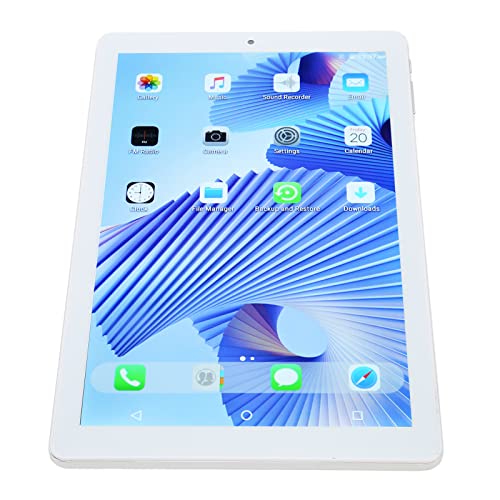 Airshi 10.1 Inch Tablet, Silver Dual Standby Dual Card Tablet PC 1920x1200 5G WiFi 100-240V 10 for Writing (US Plug)