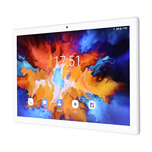 Airshi 10.1 Inch Tablet, Dual Camera 2 in 1 Tablet RGB Mouse 512GB Expandable MT6755 Octa Core with Stylus for Entertainment (White)