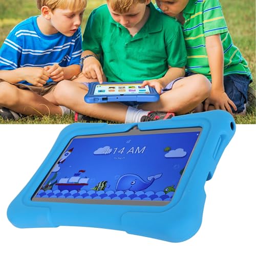 Luqeeg Child Tablet, Kid Proof Case 2GB RAM 32GB ROM Safe 7 Inch Toddler Tablet WiFi with Parental Control for Gaming (US Plug)