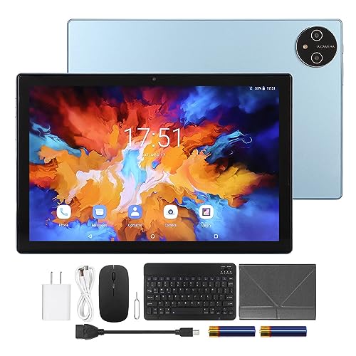 10.1 Inch Tablet, 12GB RAM 256GB ROM 8800mAh 4G LTE 2 in 1 Tablet PC MT6755 Octa Core with Keyboard Mouse for Work (US Plug)