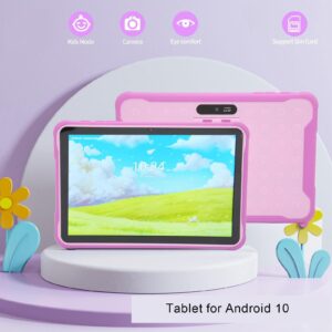 Luqeeg Children Tablet, Scratch Resistant 2MP 8MP Dual Camera 10 Inch HD IPS Screen Kids Tablet for Android 10 for Study (US Plug)