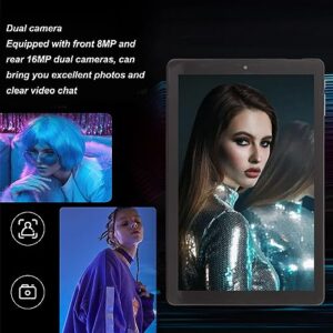 Luqeeg WiFi Tablet, Digital Tablet IPS Display 4GB RAM 64GB ROM 10.1 Inch 2 in 1 8800mAh (US Plug)