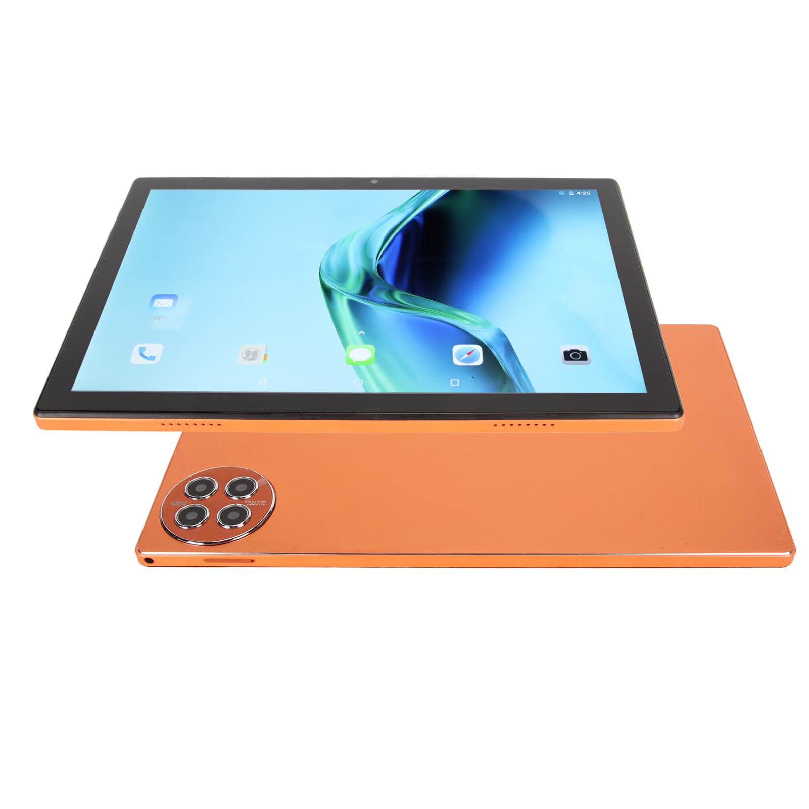 Luqeeg WiFi Tablet, 10.1 Inch Smart Tablet 5G WiFi Dual SIM Dual Standby 8GB RAM 128GB ROM 3200X1440 Resolution Video for Learning (Orange)