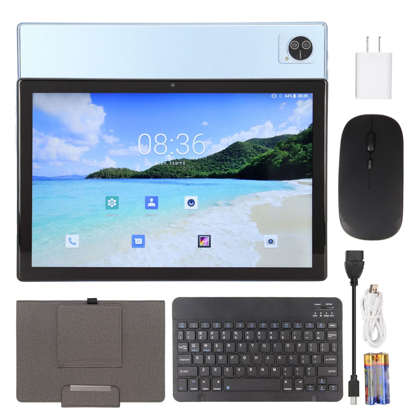 Luqeeg Tablet, USB C Fast Charging 2 Speakers 100‑240V FHD Screen 4G Tablet with Keyboard Mouse for Home (US Plug)