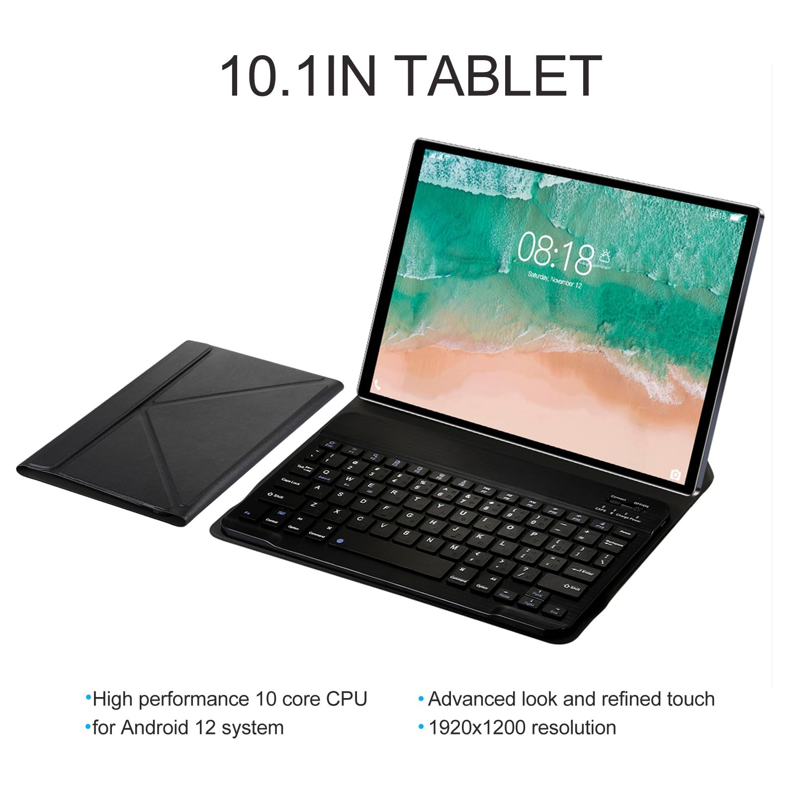 Acogedor 10.1in 2 in 1 Tablet with Keyboard,12.0, 12GB RAM 256GB ROM, Dual Camera, HD Gaming Tablet,Keyboard, 100 to 240V (US Plug)