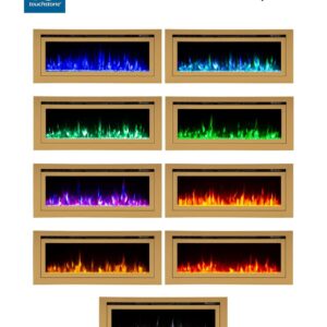 Touchstone Fireplace and TV Mount Bundle - Sideline Deluxe™ 50 Inch Wide Gold Smart Electric Fireplace and Low Profile TV Wall Mount Bracket