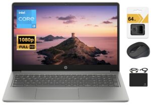 hp chromebook laptop student business 2023 flagship,15.6'' fhd display, 8-core intel i3-n305, 8gb ram, 192gb storage (128gb ufs+64gb sd), wi-fi 6, fast charge, long battery, chrome os+hubxcelaccessory