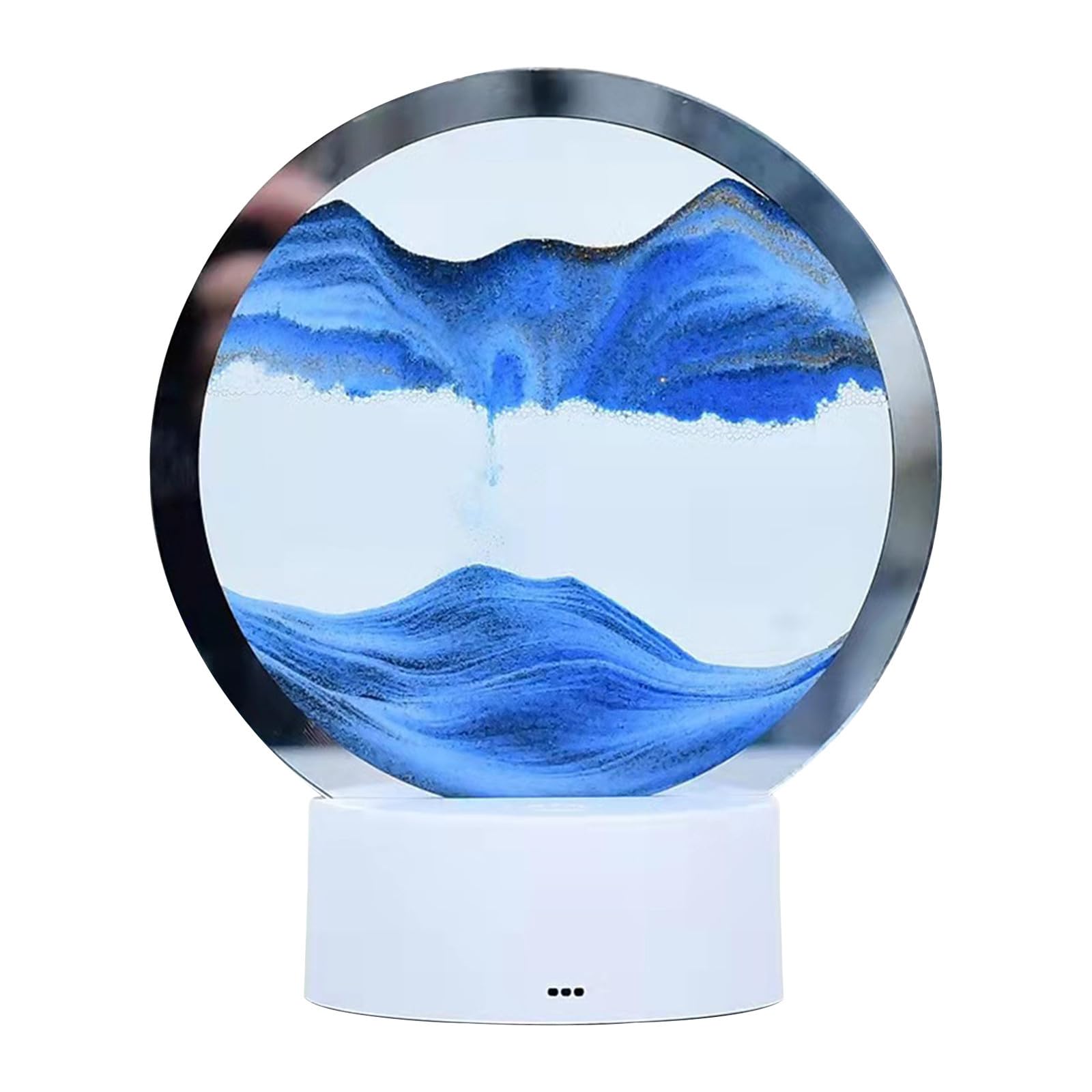 15ML USB Quicksand Table Lamp, Three-Dimensional Sand Painting Table Lamp, Mobile Hourglass Decorative Ambient Light, Living Room Bedroom Quicksand Table Lamp, Home Decoration, Gifts (Blue)