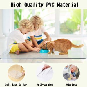 Plastic Desk Chair Mat for Hardwood Floor，Wood Floor Protector for Rolling Chair，Computer Chair Mat Large，Under Desk Mat for Carpet，1.5mm，Clear，Easy to Clean，PVC for Hard Floors (Color : Clear, Size