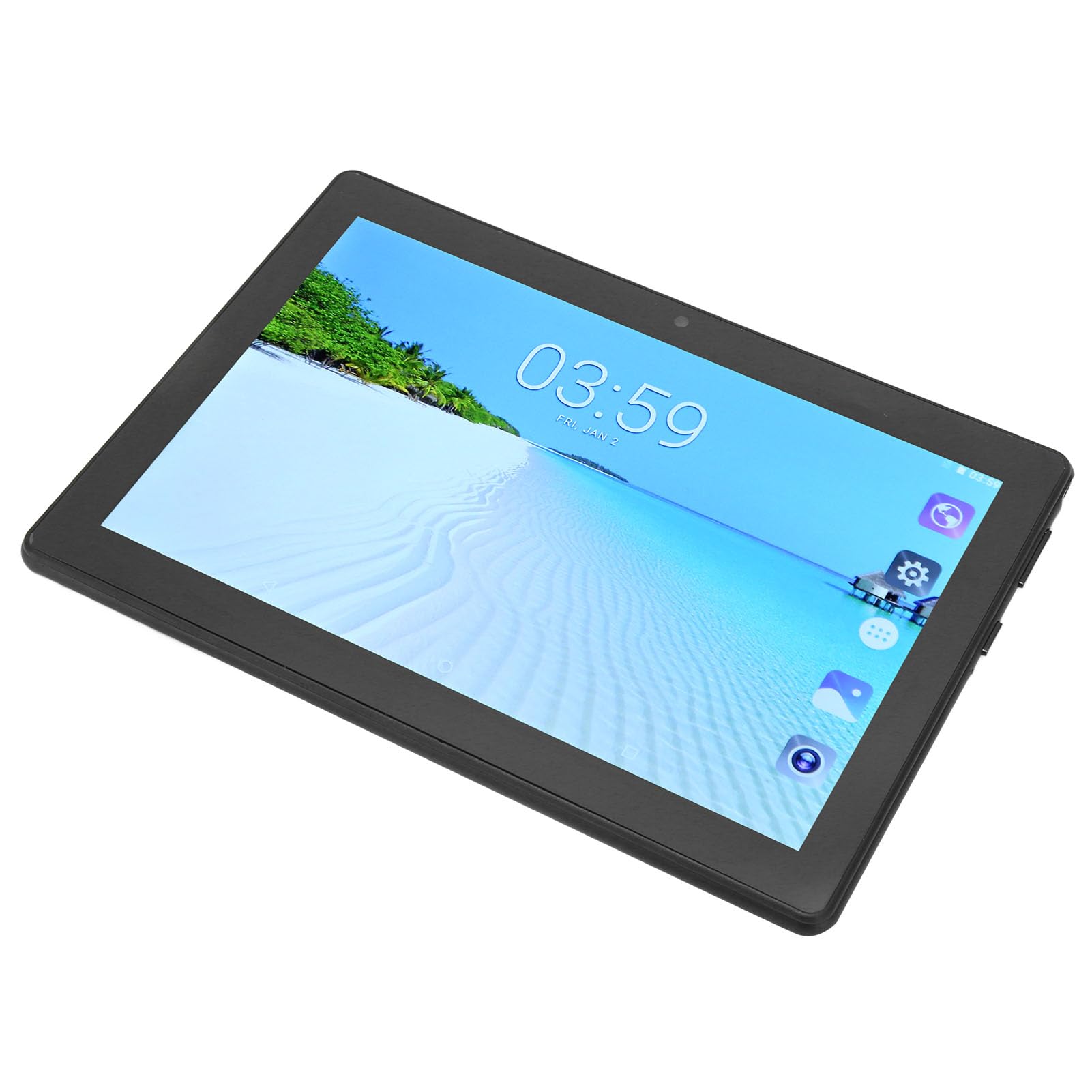 Luqeeg HD Tablet, Octa Core CPU Office Tablet 3 Card Slots 6GB RAM 128GB ROM Travel US Plug 100‑240V (Black)