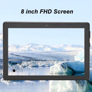 Luqeeg HD Tablet, Octa Core CPU Office Tablet 3 Card Slots 6GB RAM 128GB ROM Travel US Plug 100‑240V (Black)