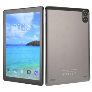 Luqeeg HD Tablet, Octa Core Processor 100‑240V 5GWIFI 6GB RAM 128GB ROM Tablet PC FHD Screen for Android 10 (Grey)