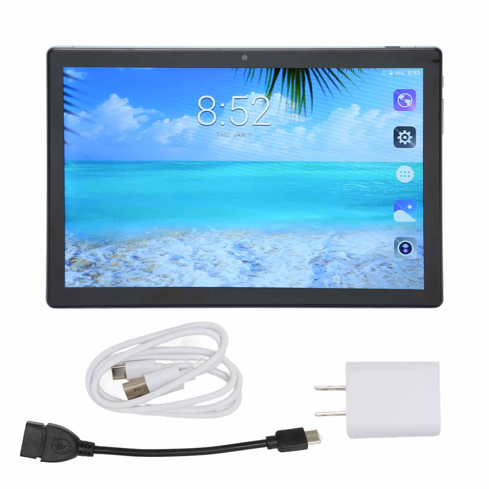 Luqeeg HD Tablet, US Plug 100‑240V 6GB RAM 128GB ROM 8 Core CPU 10.1 Inch Tablet Dual Speakers 10 (Blue)