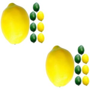 abaodam 16 pcs artificial lemon home accents decor faux lemons tablescape decor simulation decoration for home window decor false lemon prop imitation lemon adornment lifelike fruits model