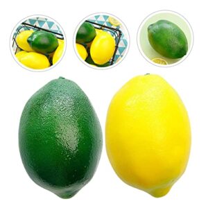 Abaodam 16 Pcs Artificial Lemon Home Accents Decor Faux Lemons Tablescape Decor Simulation Decoration for Home Window Decor False Lemon Prop Imitation Lemon Adornment Lifelike Fruits Model