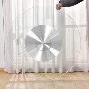 Lazy Susan Turntable, Tempered Glass Round Rotating Tray For Kitchen Dining Table, With Aluminum Alloy Base, Smoothly Spins (Color : Transparent, Size : 60cm)