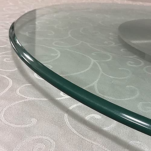 Lazy Susan Turntable, Tempered Glass Round Rotating Tray For Kitchen Dining Table, With Aluminum Alloy Base, Smoothly Spins (Color : Transparent, Size : 60cm)