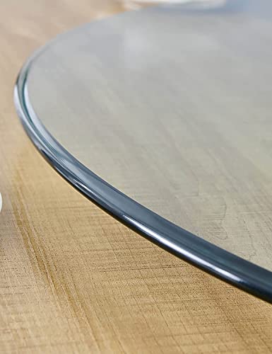 Round glass turntable Lazy Susan Turntable 360° Smooth rotating Tray Turning Table Serving Plate (Color : Transparent, Size : 90cm/35.4in)