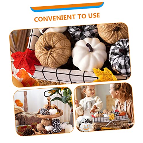 Garneck 36 Pcs Thanksgiving Pumpkin Festival Pumpkin Fabric False Pumpkins Dining Room Decor for Table Simulation Pumpkin Models Photo Ornament Foam Pumpkin Toy Rope Artificial Set