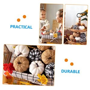 Garneck 36 Pcs Thanksgiving Pumpkin Festival Pumpkin Fabric False Pumpkins Dining Room Decor for Table Simulation Pumpkin Models Photo Ornament Foam Pumpkin Toy Rope Artificial Set