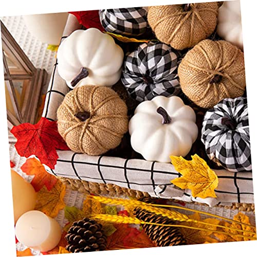 Garneck 36 Pcs Thanksgiving Pumpkin Festival Pumpkin Fabric False Pumpkins Dining Room Decor for Table Simulation Pumpkin Models Photo Ornament Foam Pumpkin Toy Rope Artificial Set