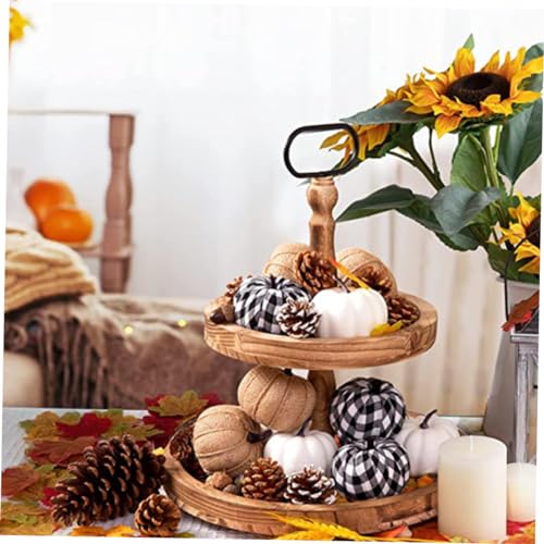 Garneck 36 Pcs Thanksgiving Pumpkin Festival Pumpkin Fabric False Pumpkins Dining Room Decor for Table Simulation Pumpkin Models Photo Ornament Foam Pumpkin Toy Rope Artificial Set