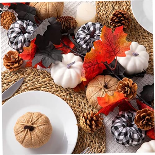 Garneck 36 Pcs Thanksgiving Pumpkin Festival Pumpkin Fabric False Pumpkins Dining Room Decor for Table Simulation Pumpkin Models Photo Ornament Foam Pumpkin Toy Rope Artificial Set