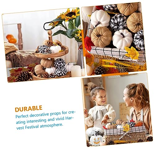 Garneck 36 Pcs Thanksgiving Pumpkin Festival Pumpkin Fabric False Pumpkins Dining Room Decor for Table Simulation Pumpkin Models Photo Ornament Foam Pumpkin Toy Rope Artificial Set