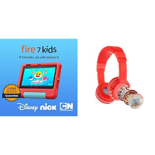 Fire 7 Kids Tablet (16GB, Red) + Kids Headset